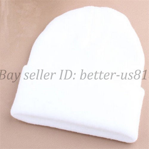 Men's Women Beanie Knit Ski Cap Hip-Hop Blank Color Winter Warm Unisex ...