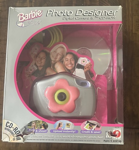 Vintage 1998 Mattel 20779 Barbie Photo Designer Digital Camera & CD-ROM ...