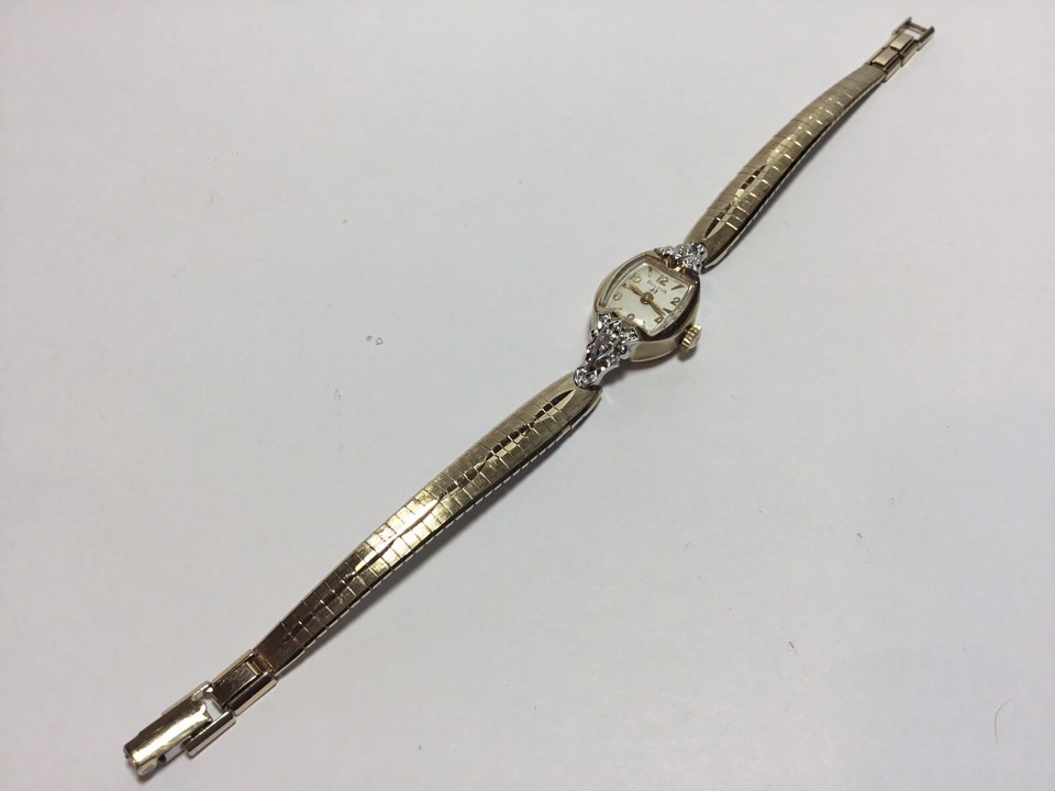 Vintage Bulova 10k RGP 23 Jewel Mechanical N4 5BD Diamond Wristwatch ...