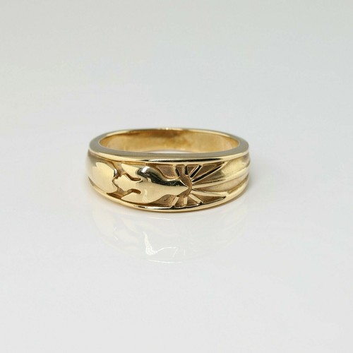 14K Yellow Gold Peace Dove Ring Size 7 Circa 1990 | eBay