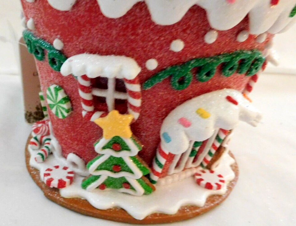 New 2024 Trimsetter Gingerbread Cupcake House LED Lighted 8 1/2"x6"x6 ...