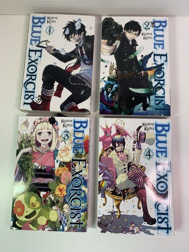 Blue Exorcist Volume 1 2 3 4 by Kazue Kato Manga Book Viz Media Lot of ...