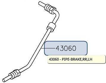 Kawasaki OEM 1990-2023 Mule Rear Left Brake Pipe 43060-1083 | eBay