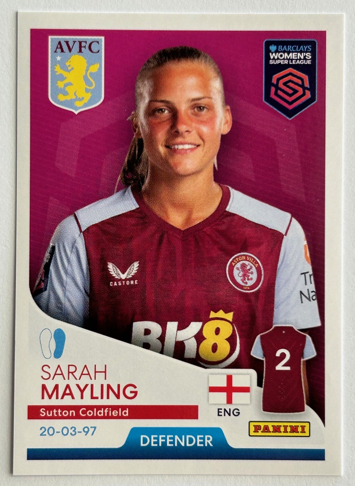 Panini Women's Super League 2024 - ARSENAL & ASTON VILLA Stickers #50 ...