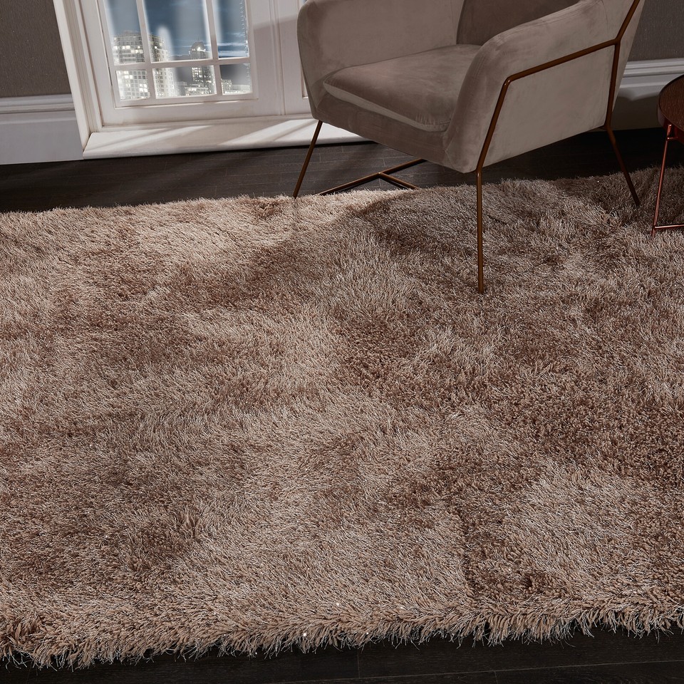 Shaggy Rug SHIMMER SPARKLE GLITTER 5.5cm Thick Soft Pile Large Living ...