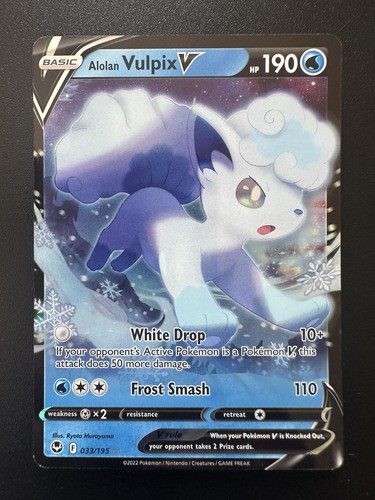 Pokémon TCG Alolan Vulpix V Sword & Shield - Silver Tempest 033/195 NM ...