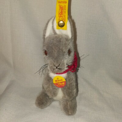 Steiff Manni Hase Bunny Rabbit 1503 15 Gray Grey 1984 1987 IDS Germany ...