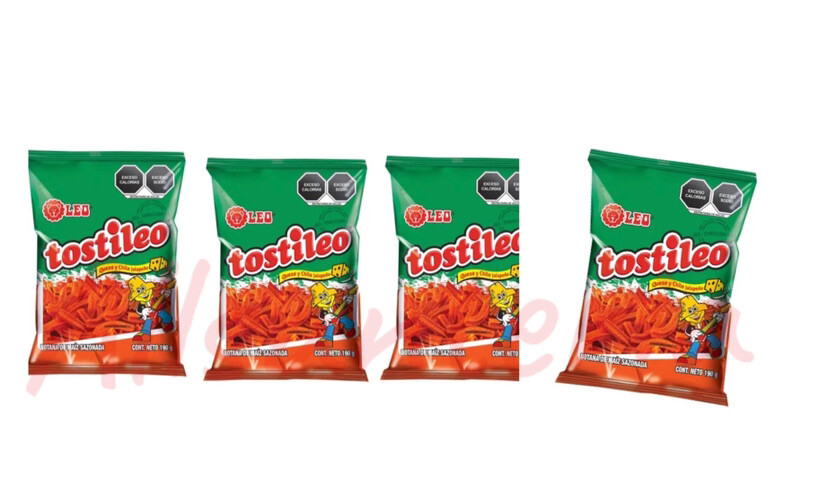 4X TOSTILEO FRITOS CHIPS CHILE Y JALAPENO CHILI 4 BIG BAGS 190g ea ...