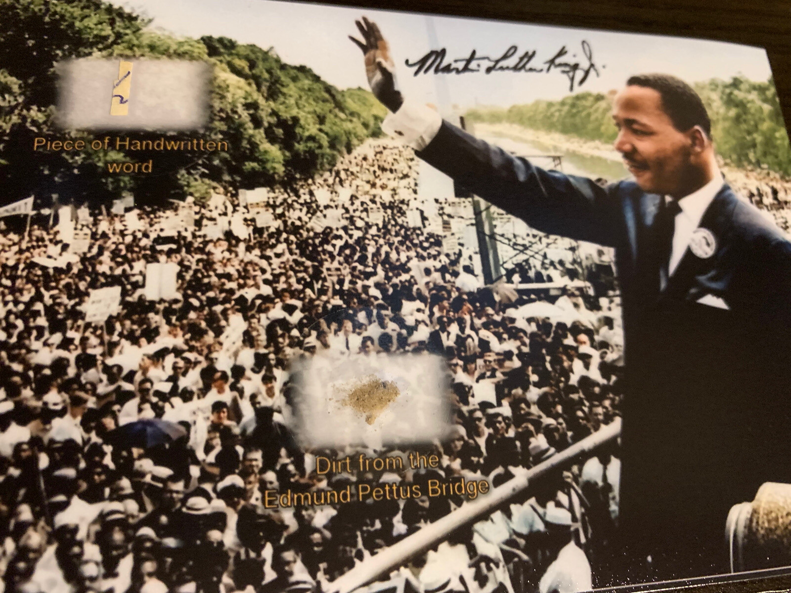 Martin Luther King Jr. relic pieces handwritten Edmund Pettus Bridge | eBay