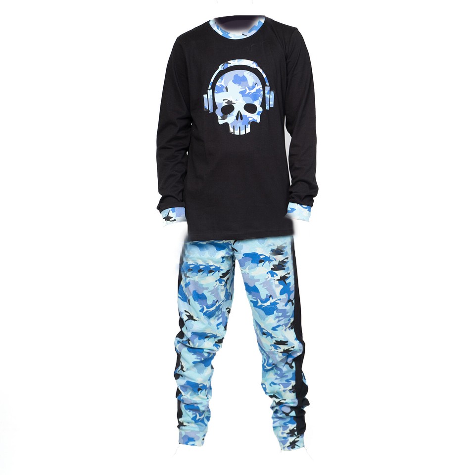 Kids Unisex Boys Girls Long Camo Cotton Gamer Gaming Pyjamas PJ Sets 5 ...