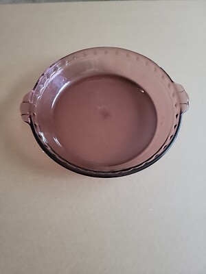 Pyrex 9 inch Cranberry Glass Pie Plate 229 USA Fluted Scalloped Rose | eBay