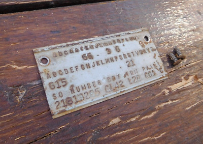 Newport Engine Data Plate 1966 Chrysler Newport Engine Bay OEM ID Metal ...