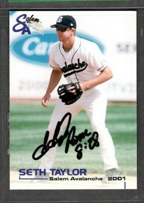 2001 Grandstand #3 Seth Taylor Salem Avalanche Baseball signed ...