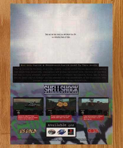 ShellShock Shooter Core Studios - Game Print Ad / Poster Promo Art 1996 | eBay