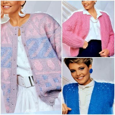 1980s Mohair Fair Isle Mesh Diamond Smocking Knitting Pattern Thorobred ...
