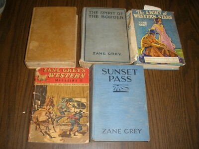 LOT OF 5 VINTAGE ZANE GREY BOOKS 4 HARD COVER 1 PAPERBACK (B12) | eBay