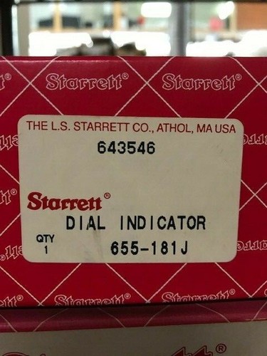 Starrett 655-181J Dial Indicator 0-2.5mm Range 0-50-0 Balanced Dial ...