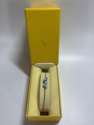 Swarovski Rhodium Blue Crystal Mesmera Chain Bracelet 5668359 | eBay