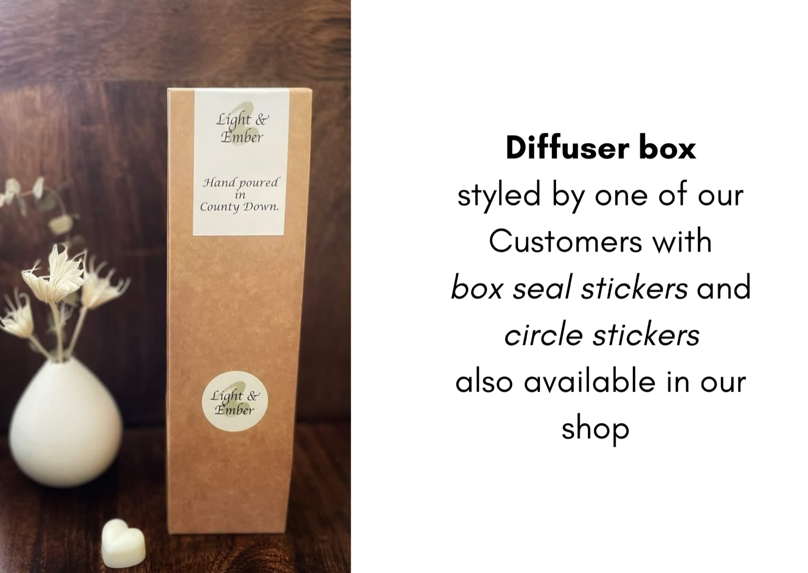 Reed Diffuser box packaging, tapered with no window, 100ml Kraft Brown ...