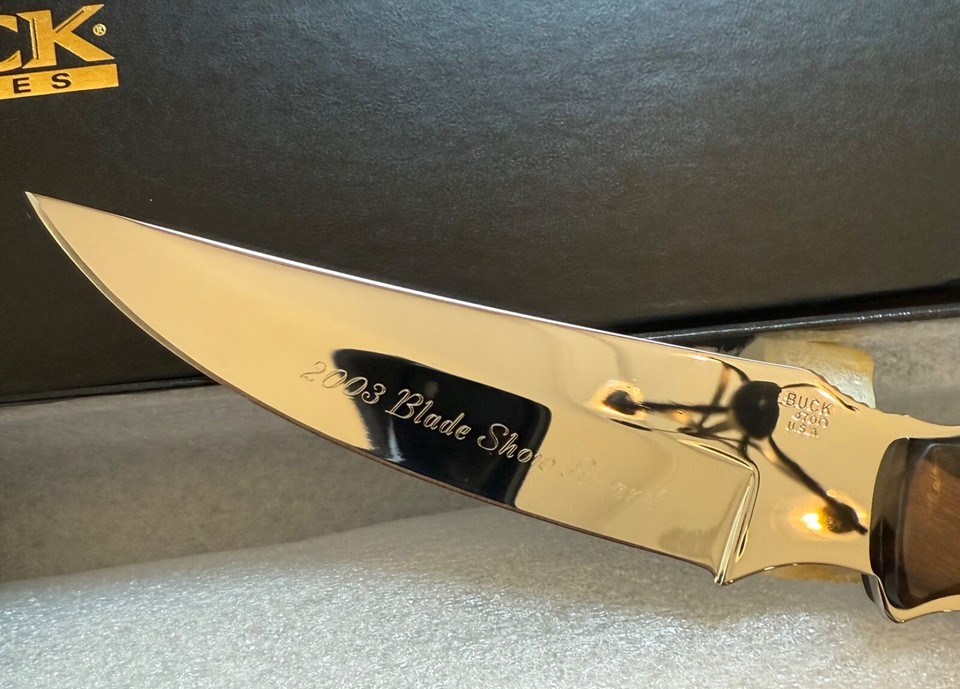 STUNNING BLADE SHOW AWARD BUCK CUSTOM 470 KNIFE NEVER USED IN BOX LT1 ...