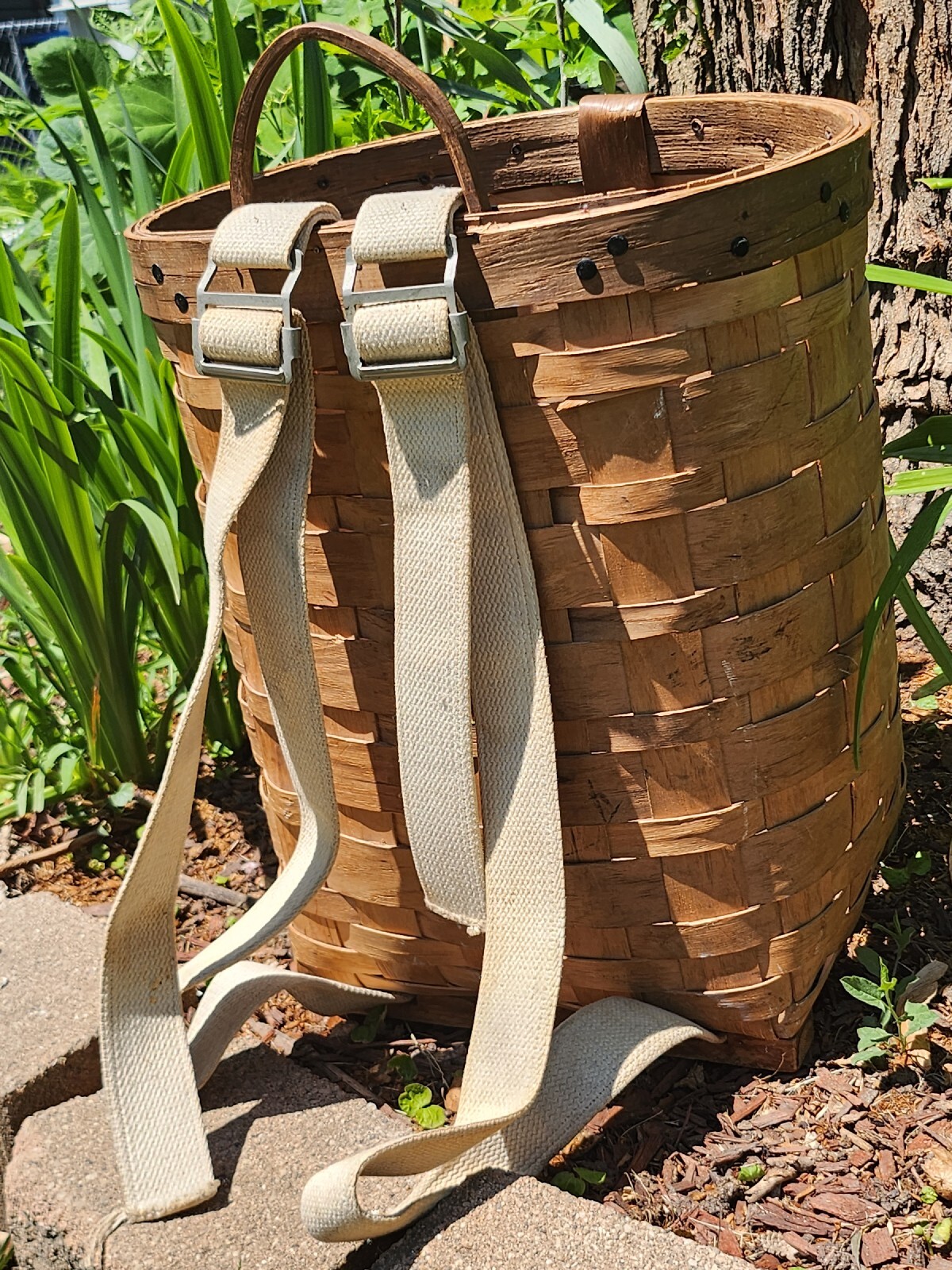 RARE Antique AMERICAN Adirondack Gathering Trapper Woven Basket ...