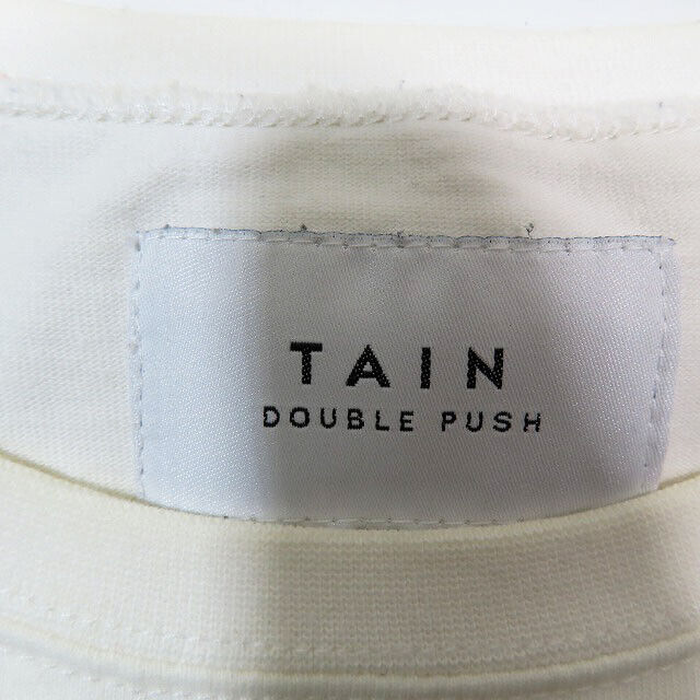 Tain Double Push Long Sleeve T-Shirt Reversible Print White Tain Double Push Long Sleeve T-Shirt Reversible Print White