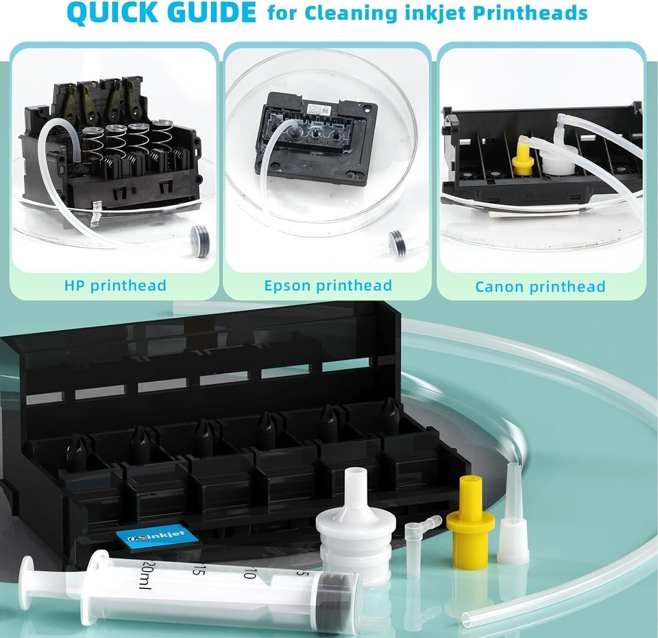 Printer Cleaning Kit for Epson, HP, Brother Inkjet Printer Head Clog ...