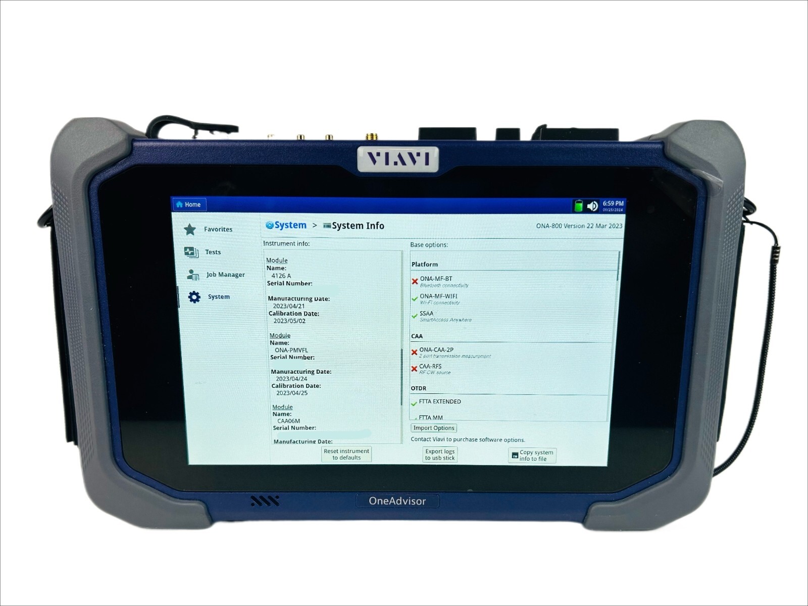 Viavi OneAdvisor ONA800A PM OTDR SPA06MA-O ONA-PMVFL CAA06M 4126 A | eBay