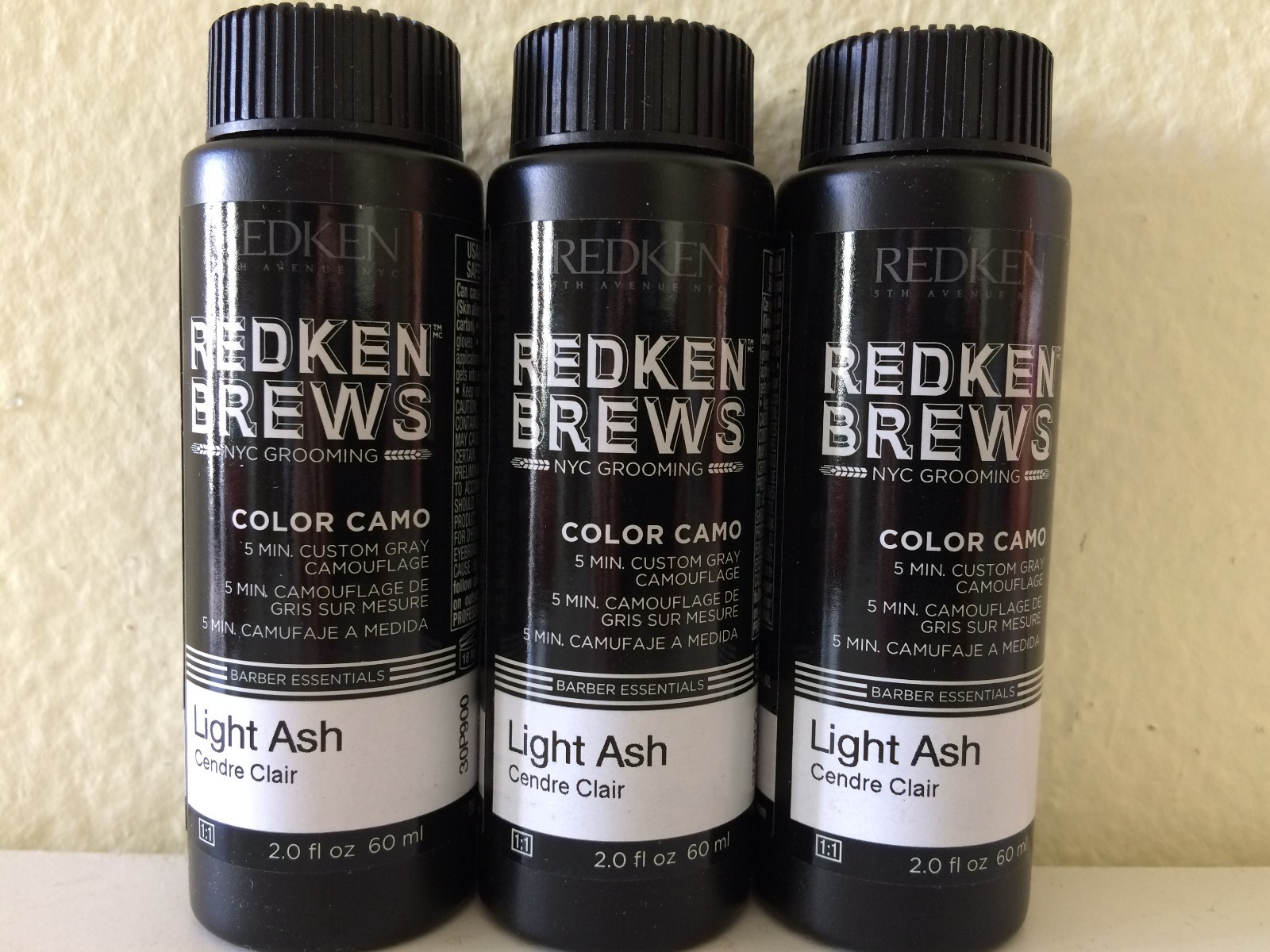 3 bottles REDKEN FOR MEN 5 minute color camo custom gray protein and ...