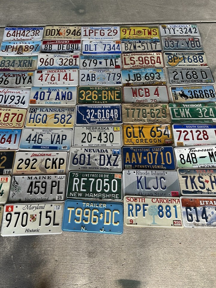 ALL 50 States Expired License Plate Lot Great Christmas Gift | eBay