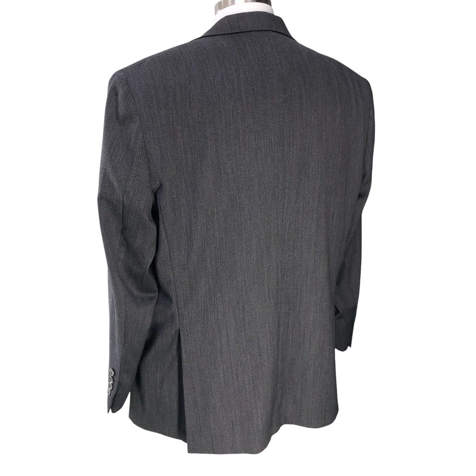 Hart Schaffner Marx HSM Suit Mens 46R Charcoal Gray Two Piece Classic ...