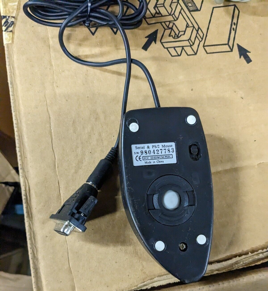 Black DB9 Serial Mouse 100% Compatible with Older Systems Vintage Mini ...