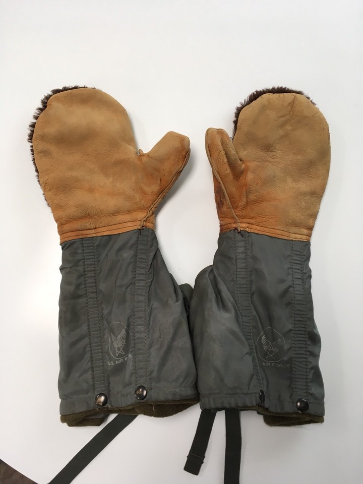Korean War Airforce Bomber Artic Leather & Fur Monkey Mitts Type N-48 ...
