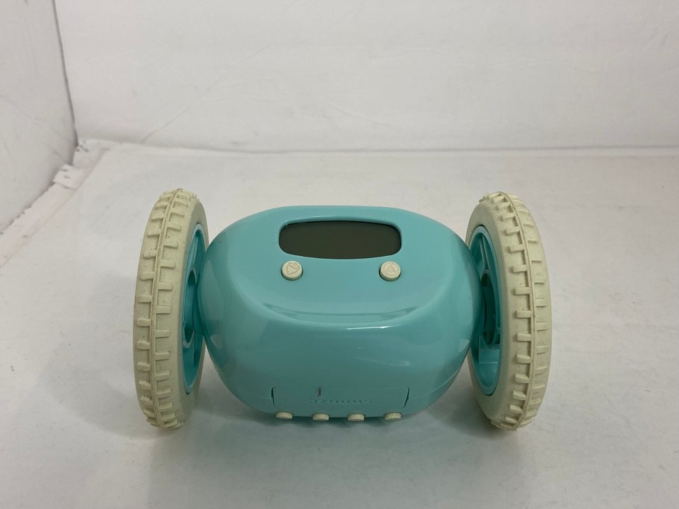 🍌 Clocky Alarm Clock on Wheels AQUA Color Rolling Alarm Clock Tested ...