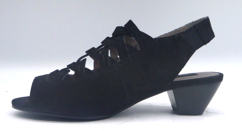 Array Black Suede Slingback Sandals Women's Sz 6 Wide | eBay