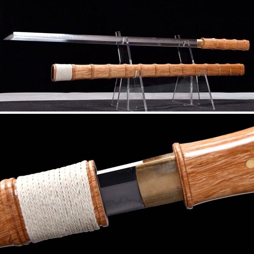 Sharp Bamboo Katana Japanese Samurai Sword T10 Steel Clay Tempered ...