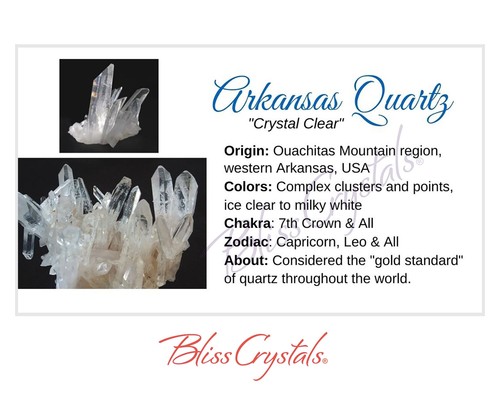 ARKANSAS QUARTZ Crystal Information Card, Double sided #HC146 | eBay