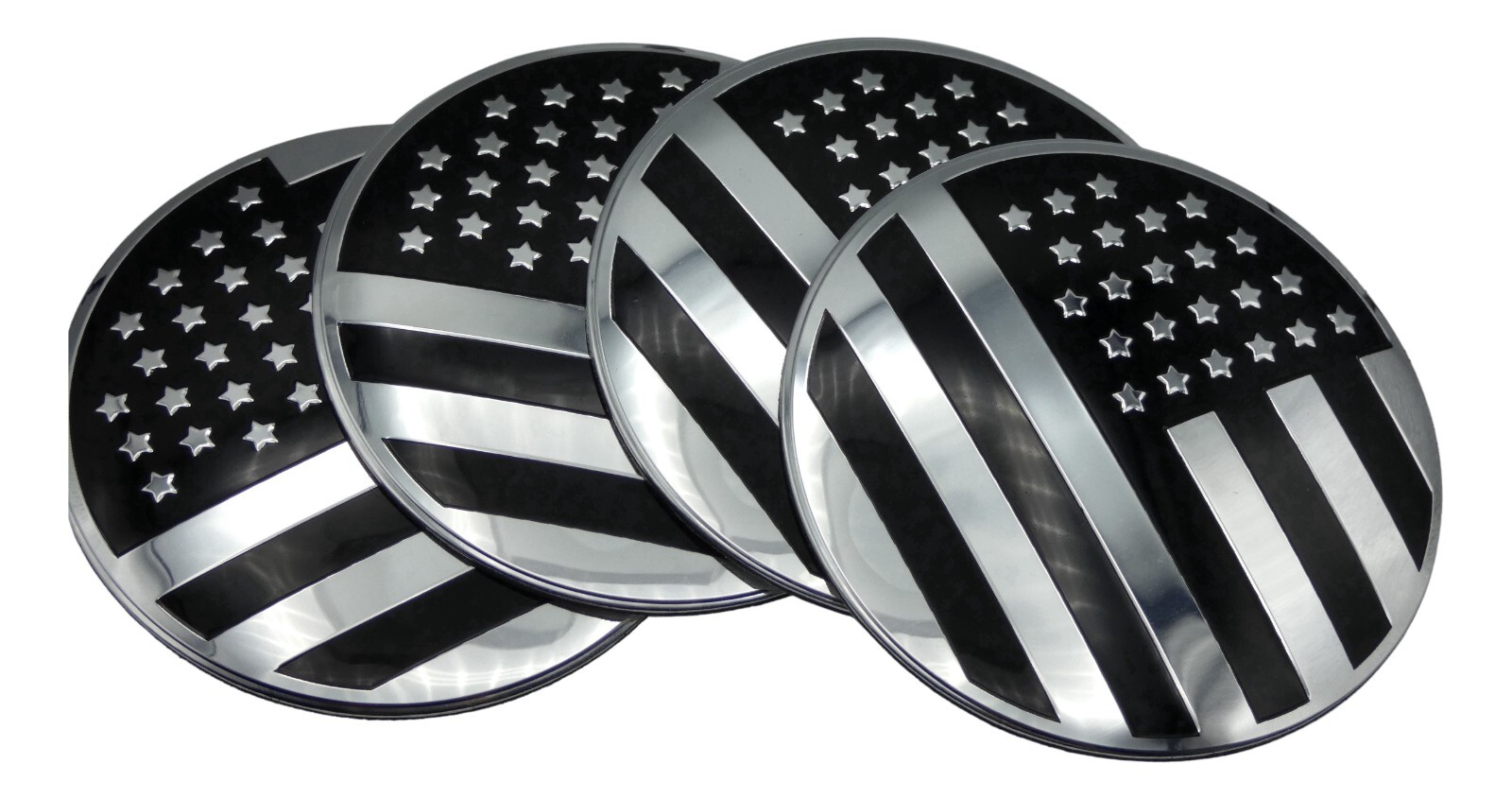 4x American Flag Wheel Center Hub Cap Sticker Decal 56mm 2.20" DOME ...