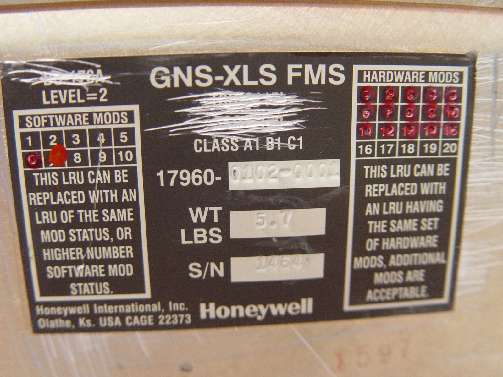 Honeywell GNS-XLS FMS 17960-0102-0001 Flight Navigation Management ...