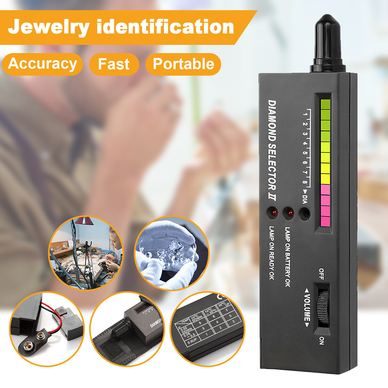 Diamond Tester Portable Gem Selector Gemstone Jeweler Tool Testing Kit ...
