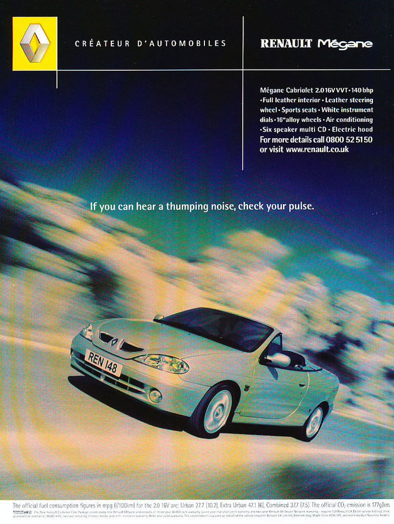 2002 Renault Megane Cabriolet UK - Classic Vintage Advertisement Car Ad ...