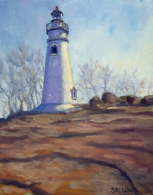 Plein Air Spring Marblehead Lighthouse 11x14 Original Oil Painting Fine ...