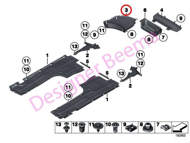 Genuine BMW F10 F11 5 Series SE Right Rear Bumper Undertray 51757186522 ...