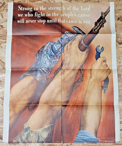 1942 Strong in the Strength of The Lord WW II Propaganda Poster ...
