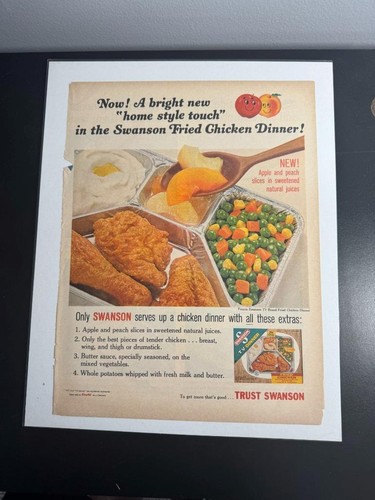 1966 Swanson TV Dinner Vintage Print Ad - Fried Chicken Dinner yum ...