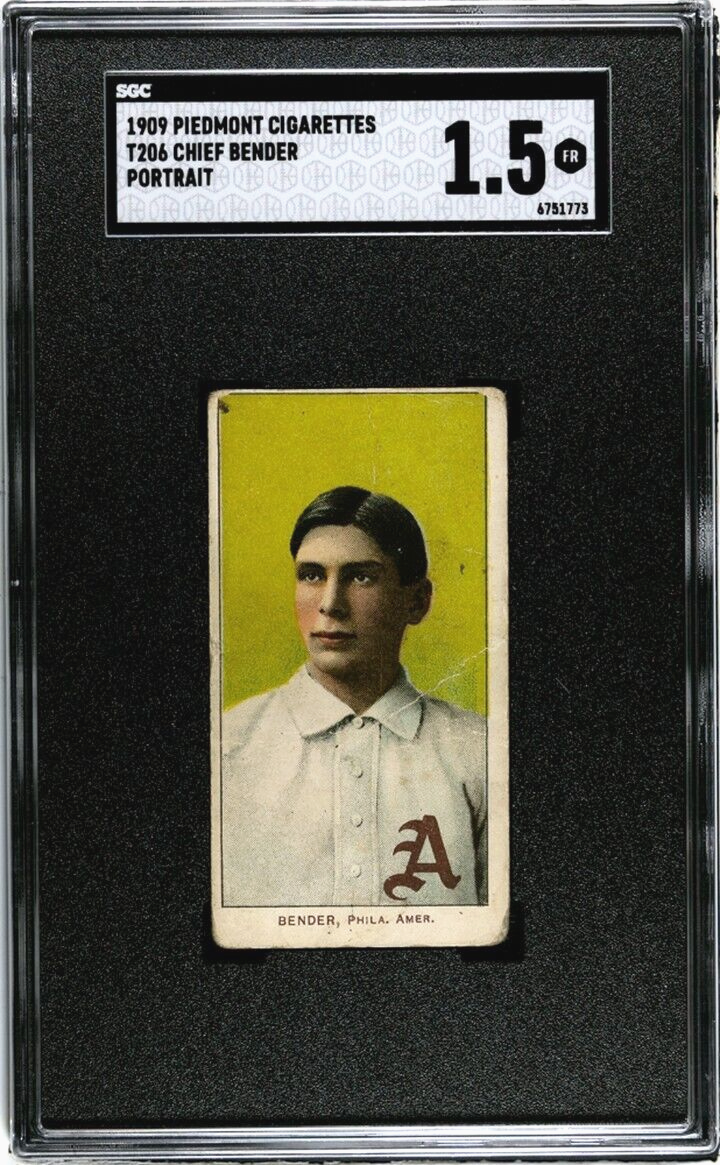 Chief Bender 1909 T206 Piedmont Portrait SGC 1.5 Baseball Card ...
