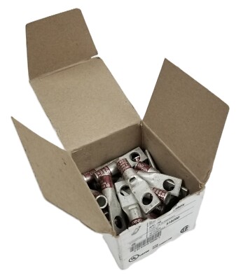 25 BURNDY YA2CL4BOX Compression Connector 1-Hole Lug Copper Brown 2 AWG ...