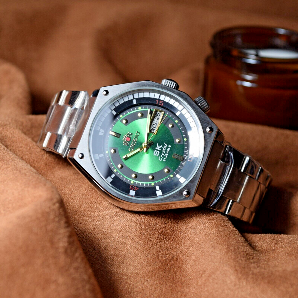 Japane Watch Orient SK Sea King Crystal KD King Diver Green Dial Watch ...
