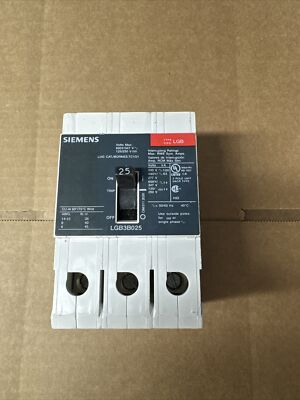Siemens LGB3B025B 3 Pole 25 AMP Circuit Breaker New Pull Out | eBay