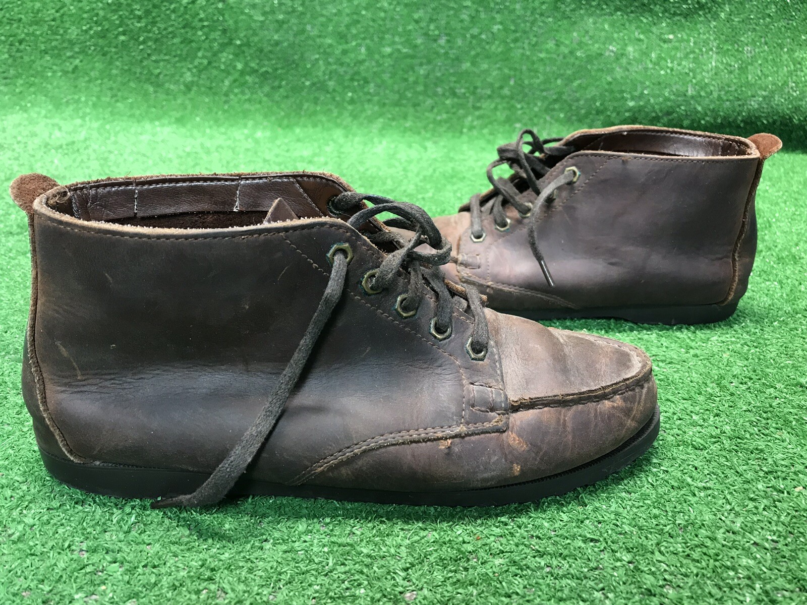 Vtg Moc Toe Ankle Boots Brown Leather White Mountain … - Gem